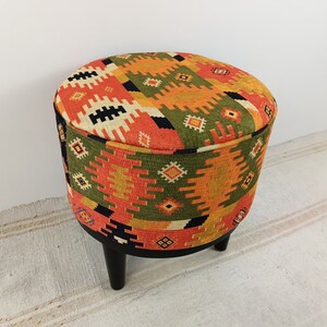 Ottoman Stool Lobby Stool Upholstered Footstool Aztec - Etsy