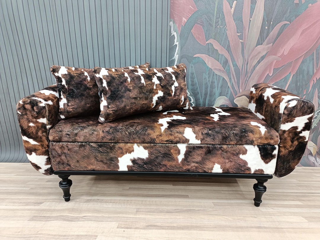 Cowhide Pattern Bench, Space Saving Bench, Fainting Bench, Bench With ...