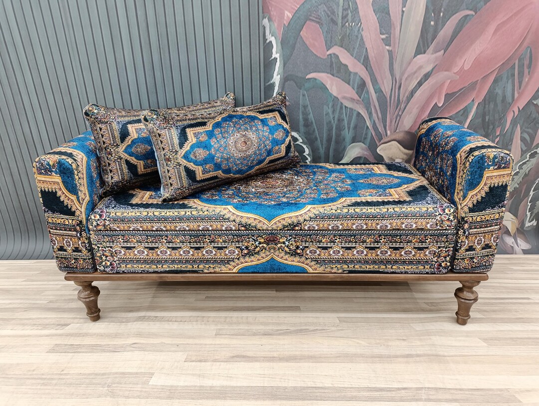 Bohemian Bench, Storage Ottoman, Upholstered Couch, Armed Window Seat ...