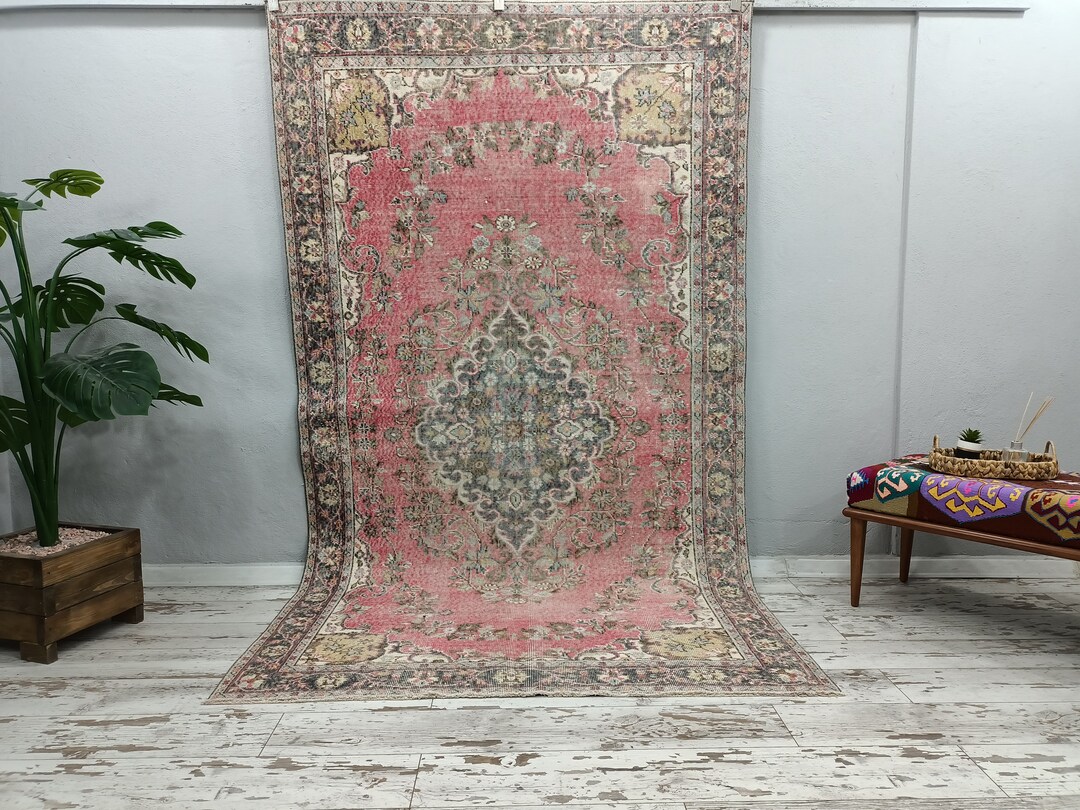 Antique Rug, Rug With Red, Turkish Wool Rug, Gothic Rug, Accent Rug ...