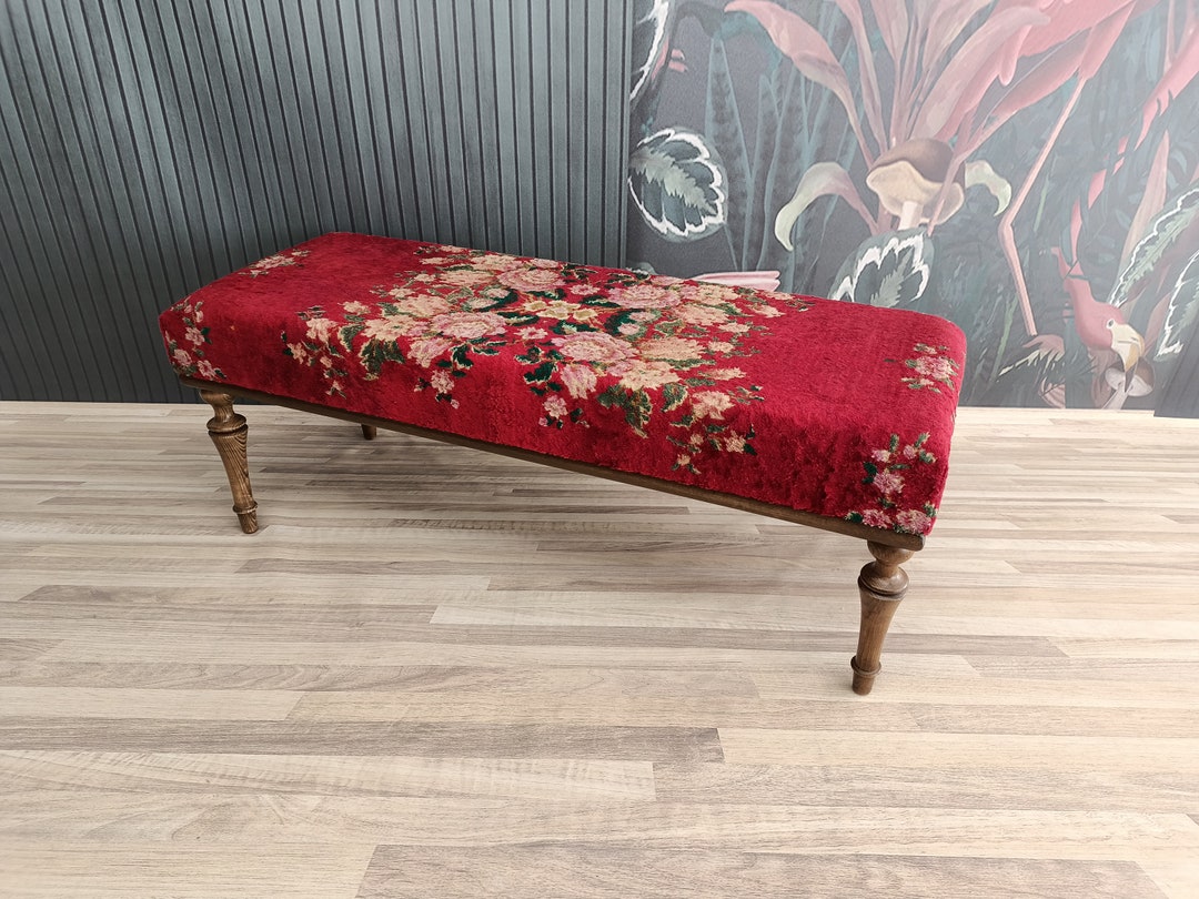 Vintage Rug Bench, Thin Bench, Entry Bench, Dressing Table Bench ...