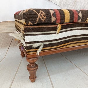 Storage Bench, Kilim Bench, Tufted Bench, Handmade Furniture, Entry ...