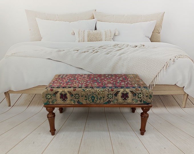 Hallway Bench, Dressing Table Bench, Ottoman Bench, Turkish Rug Bench ...