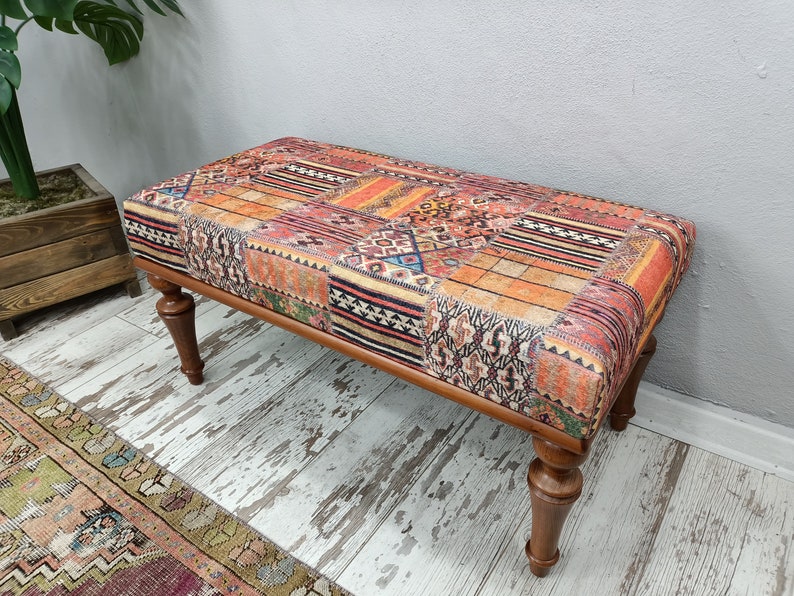 Handmade Furniture Boho Upholstered Bench Piano Bench - Etsy