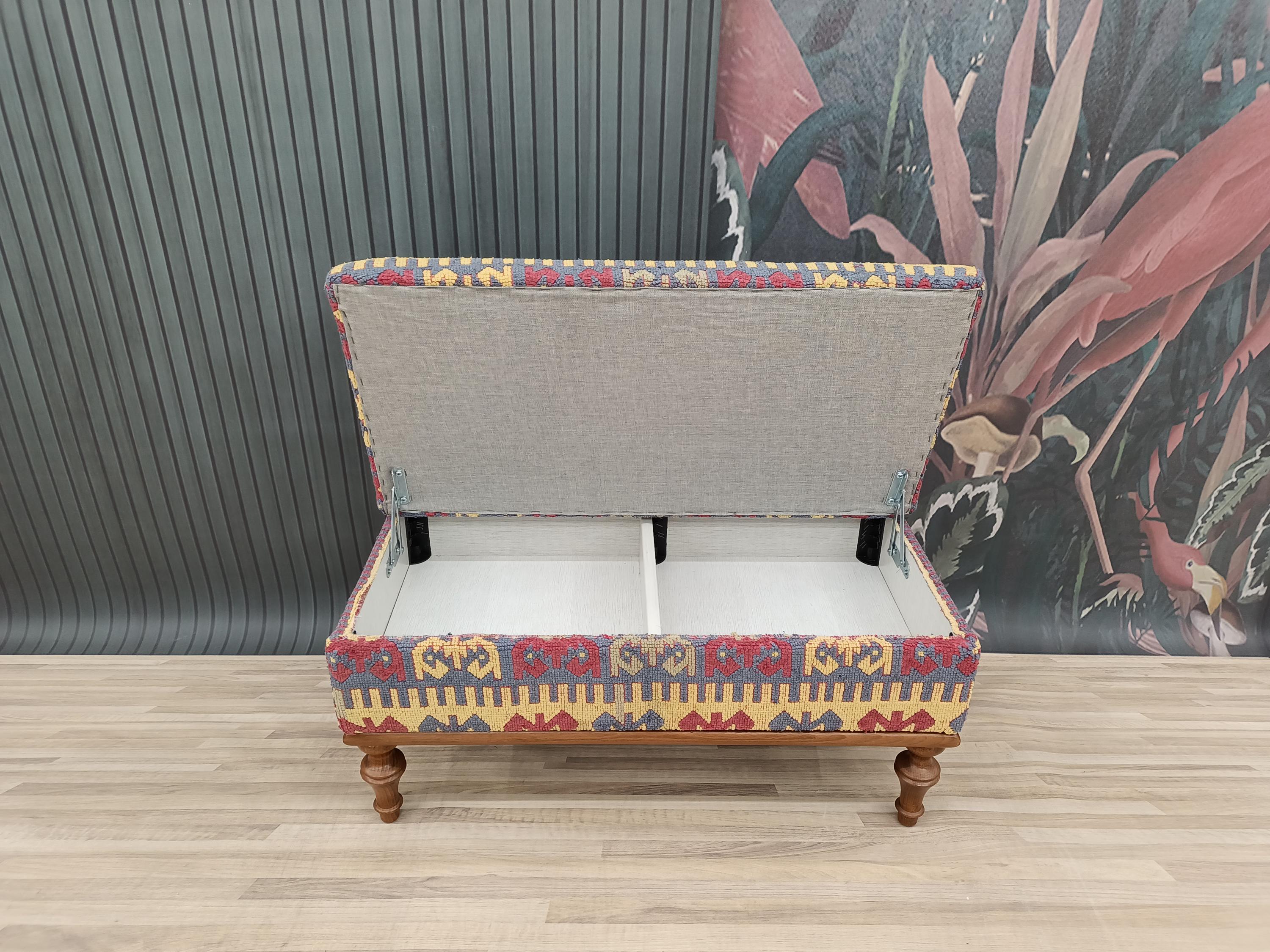 Blanket Chest Bench, Kilim Ottoman Bench, Entryway Bench, Storage ...
