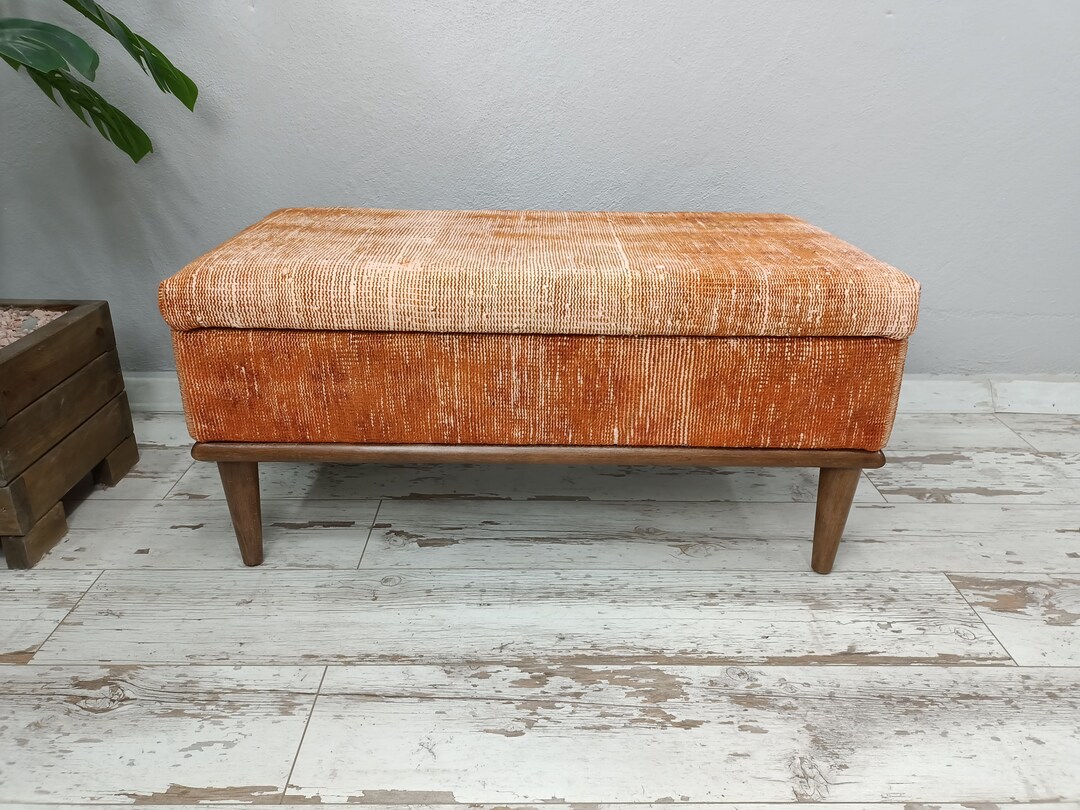 Storage Bench, Orange Piano Bench, Trunk Bench, Turkish Rug Bench, Shoe ...