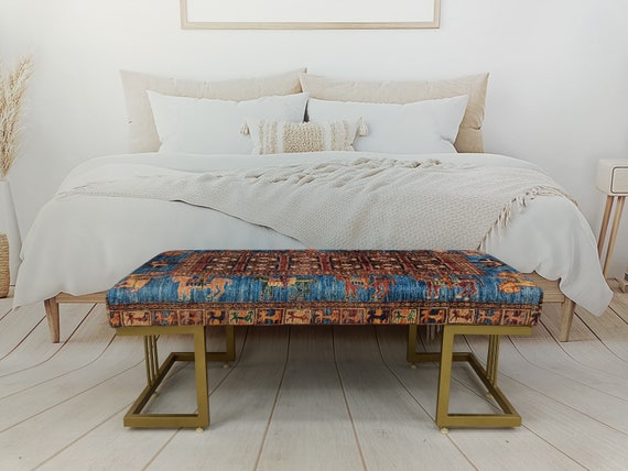 Upholstered Bench Versatile Bench Piano Bench Gold Based Bench Farmhouse Bench Hallway Bench Bed End Bench Footstool Bench MTL 154 Etsy
