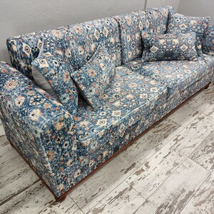 Blue Sofa Couch, Sleeper Sofa, Upholstered Sofa, Lounge Sofa, Living ...