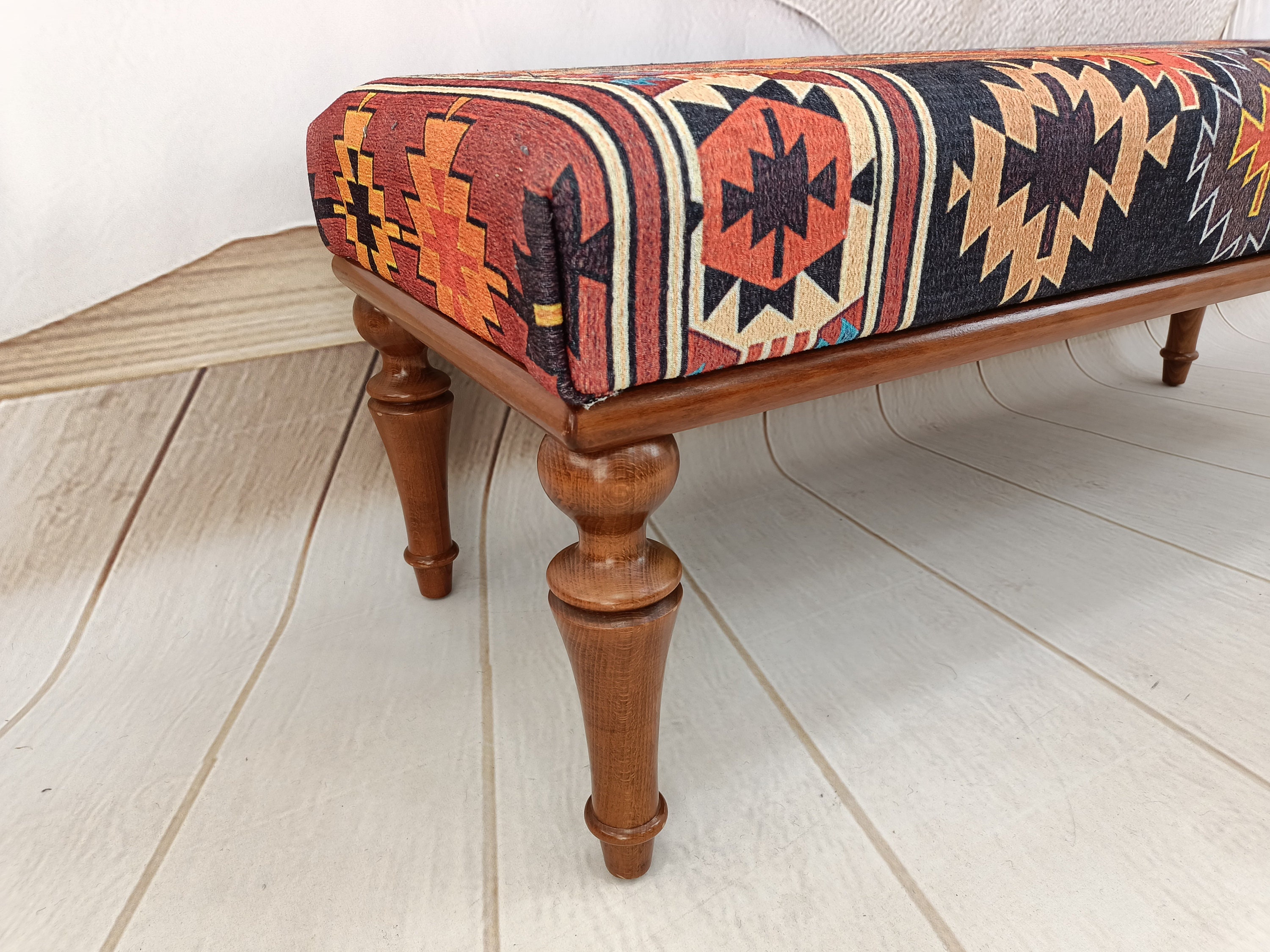 Footstool Bench Aztec Bench Farmhouse Decor Entry Bench - Etsy UK