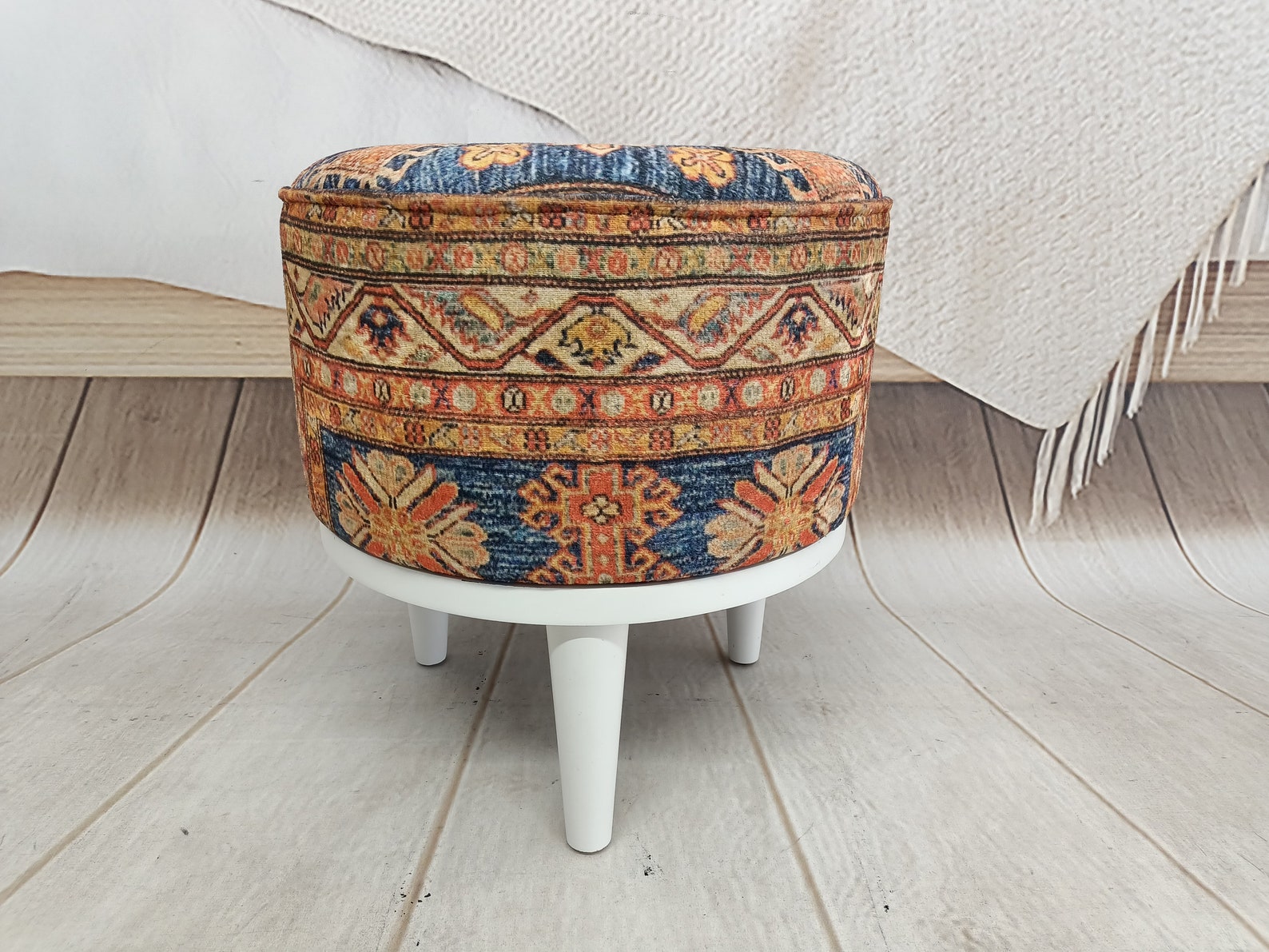Upholstered Footstool, Ottoman Bench, Retro Stool, Entryway Bench, Make ...