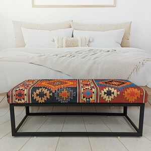 Footstool Bench Aztec Bench Farmhouse Decor Entry Bench - Etsy