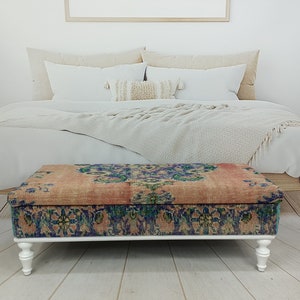 Storage Bench, Ottoman Bench, Storage Coffee Table, Lounge Bench, Boho ...