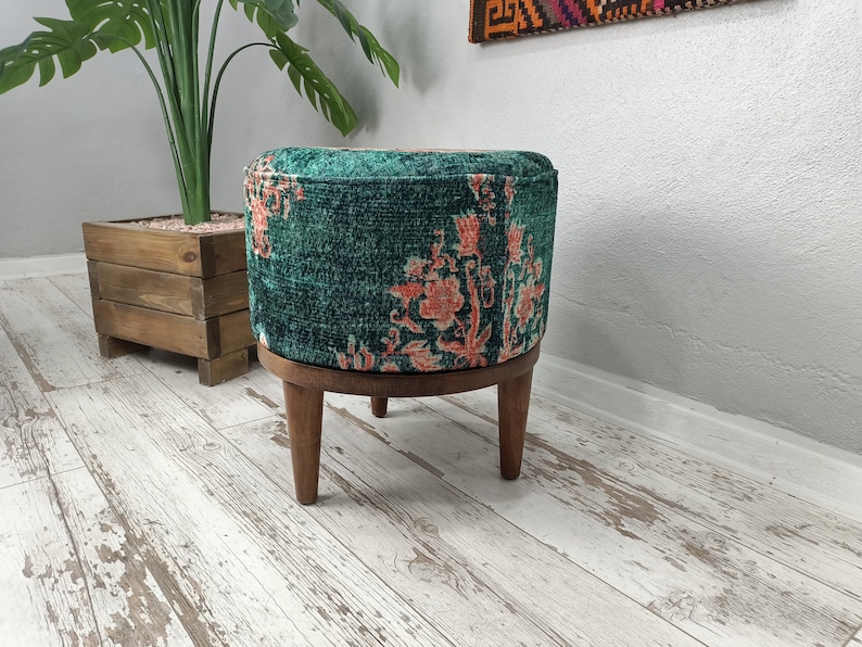 Footstool Ottoman Dressing Table Chair Tripod Chair Teal - Etsy