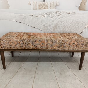 Entryway Bench, Padded Bench, Shoe Bench, Turkish Rug Covered Bench ...