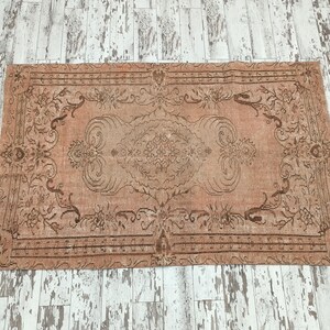 Rust Color Rug, Wool Pile Rug, Eclectic Rug, Oushak Area Rug, Hand ...