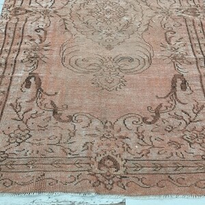 Rust Color Rug, Wool Pile Rug, Eclectic Rug, Oushak Area Rug, Hand ...