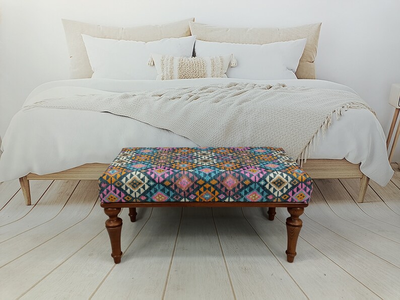 Footstool Ottoman Bedroom Bench Wooden Coffee Table Side - Etsy
