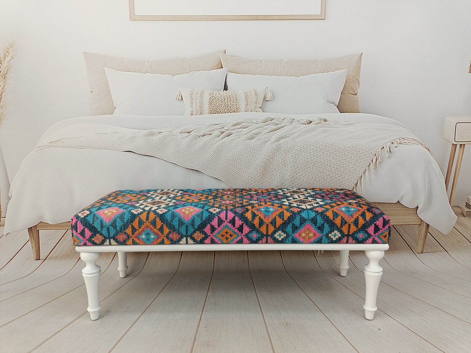 Footstool Ottoman Bedroom Bench Wooden Coffee Table Side - Etsy