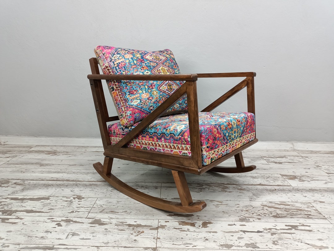Rocking Chair, Wood Work Chair, Sitting Chair, Living Room Chair ...