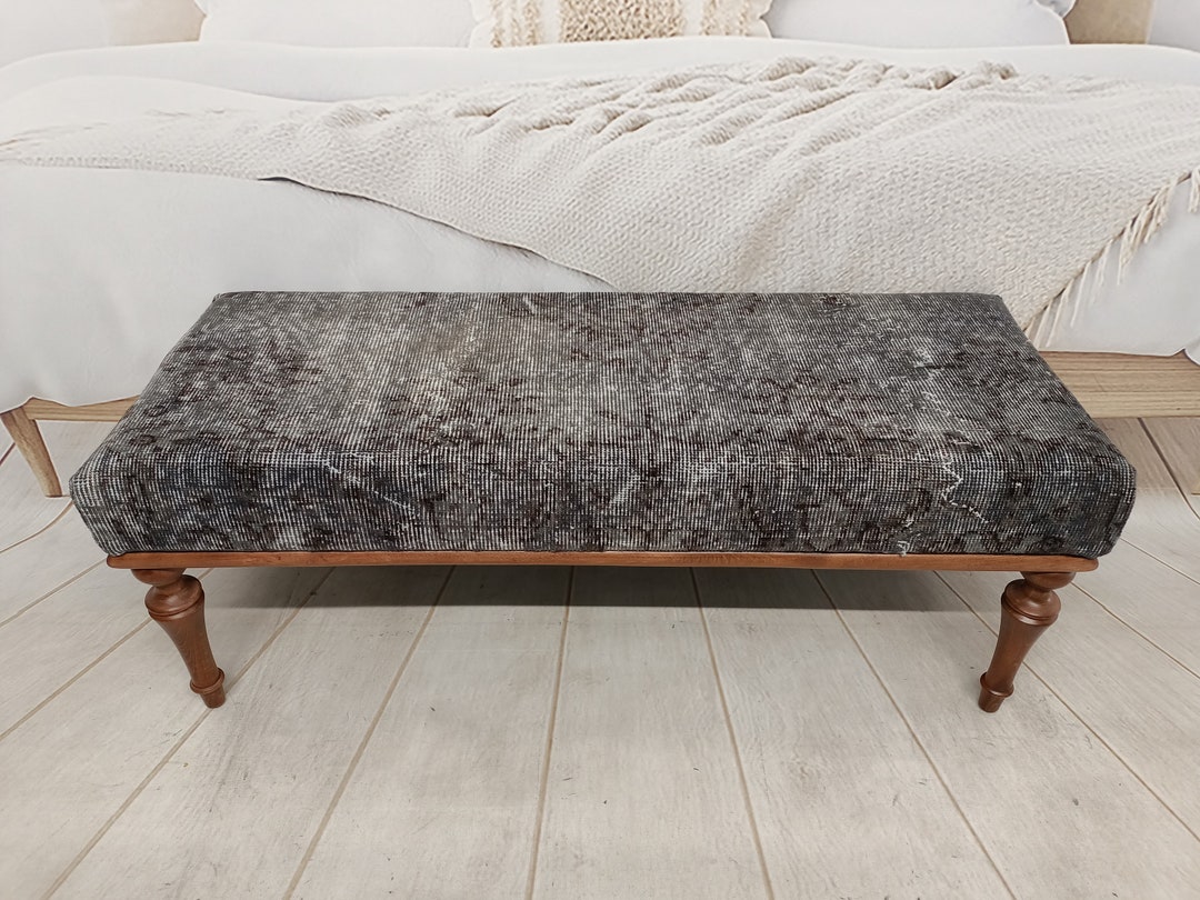 Vintage Rug Bench, Bohemian Bench, Porch Bench, Bench With Cushion ...