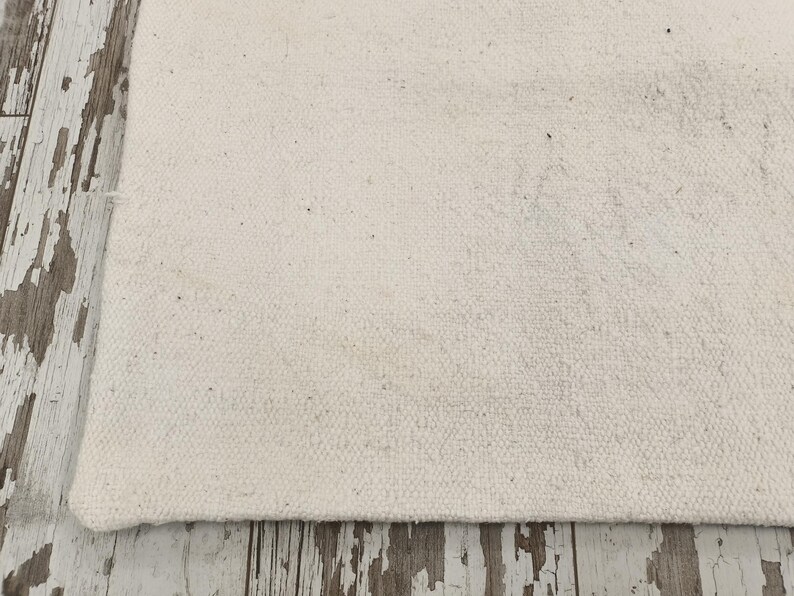 Solid Cream Textured Vintage Kilim Pillow 24x24, Minimalist Rustic Wool ...