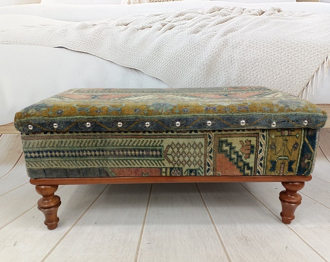 Vintage Rug Bench Ottoman Bench Storage Bench Trunk Bench - Etsy