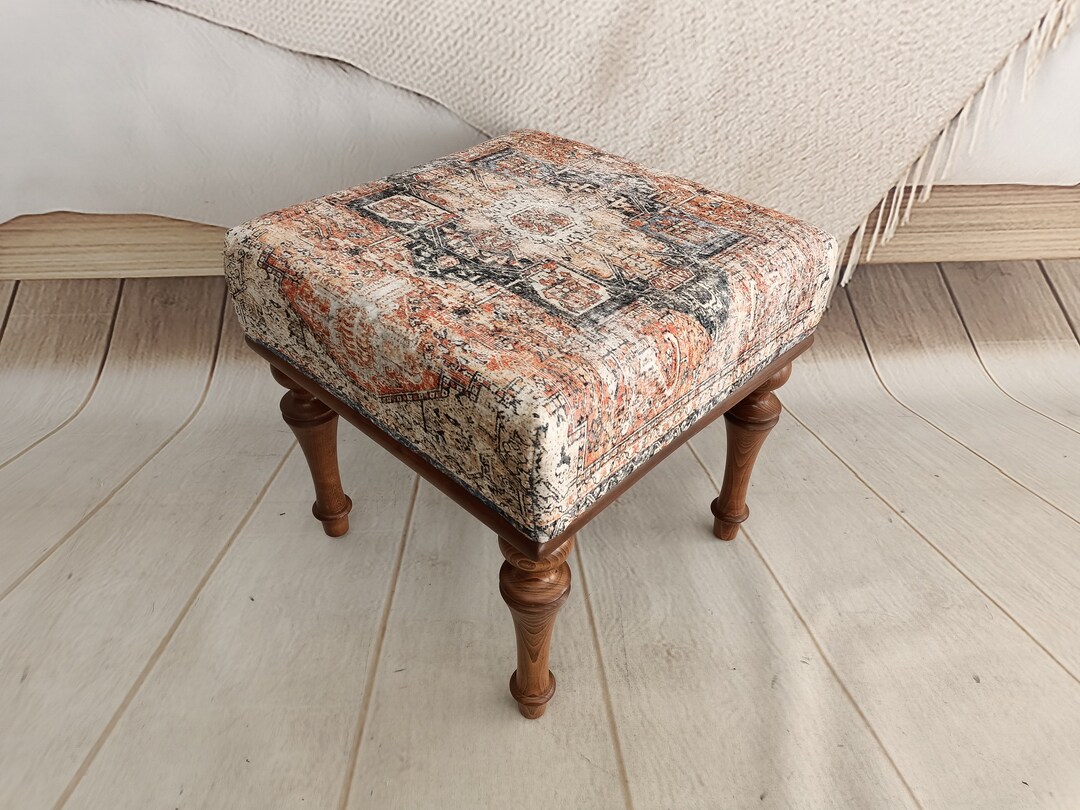 Footstool Bench, Shoe Ottoman, Bed Step Stool, Floor Chair, Bohemian ...