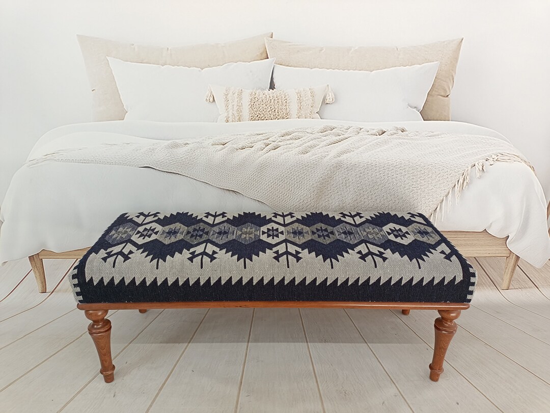 Kilim Rug Bench Dining Bench Farmhouse Bench Bedroom Bench - Etsy