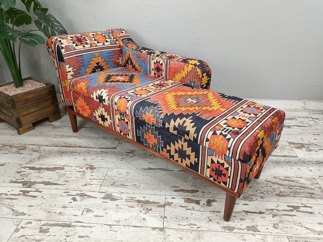 Upholstered Chaise Lounge, Living Room Sofa, Aztec Chair, Lounging ...