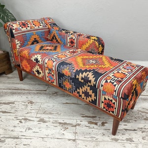 Upholstered Chaise Lounge Living Room Sofa Aztec Chair Lounging Chair Saloon Sofa Bench With Back Storage Bed Ottoman Bench SOFA 00 Etsy