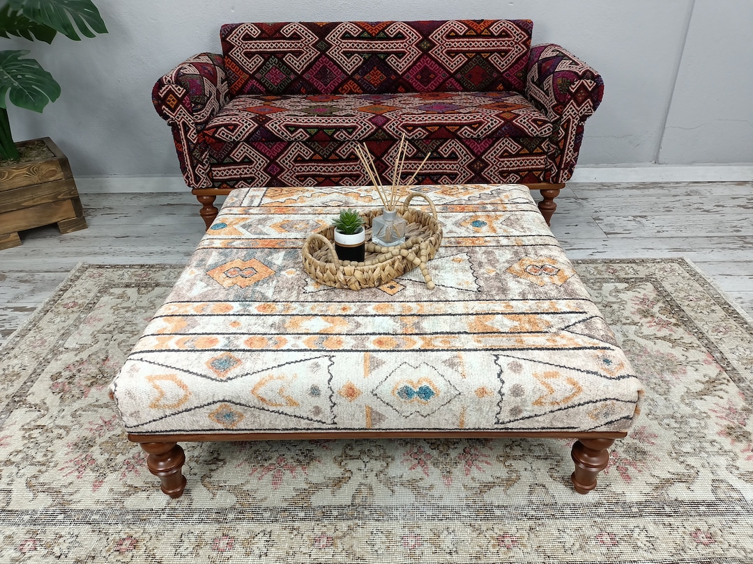 Ottoman Coffee Table Handmade Furniture Mid Table Upholstered Bench Living Room Bench Dining Table Footstool Ottoman Tv Bench Etsy