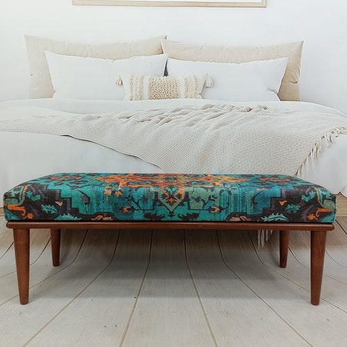 Handmade Furniture Boho Upholstered Bench Piano Bench - Etsy