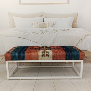 Footstool Bench Aztec Bench Farmhouse Decor Entry Bench - Etsy