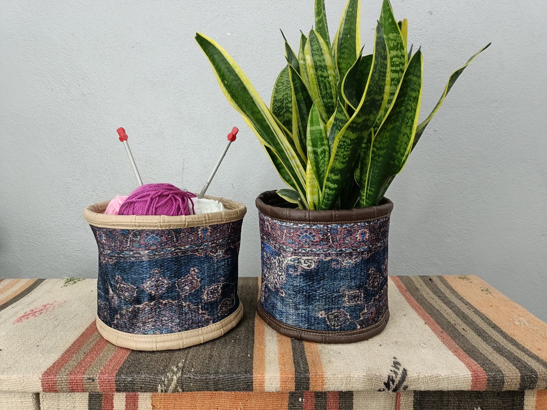 Planter Cover, Plant Pot Cover, Desktop Planter, Flower Pot Holder ...