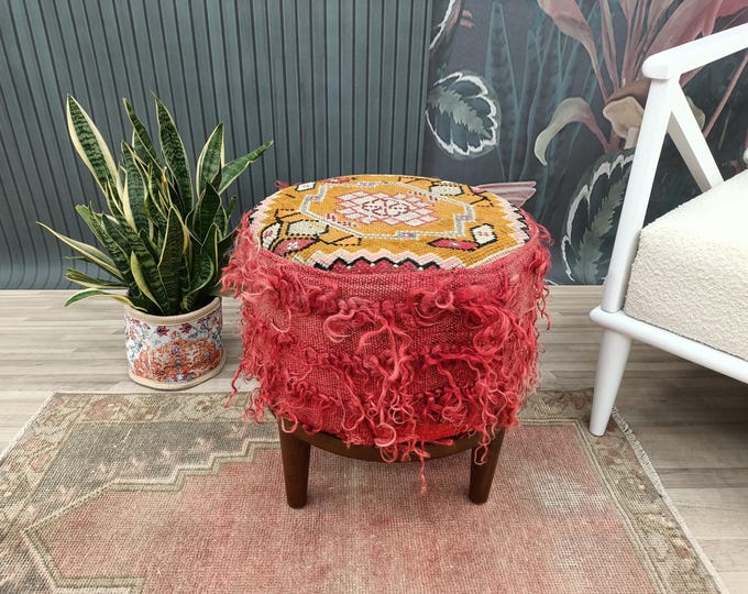 Fuzzy Stool, Wood Work Stool, Recliner Stool, Resting Stool, Ottoman ...