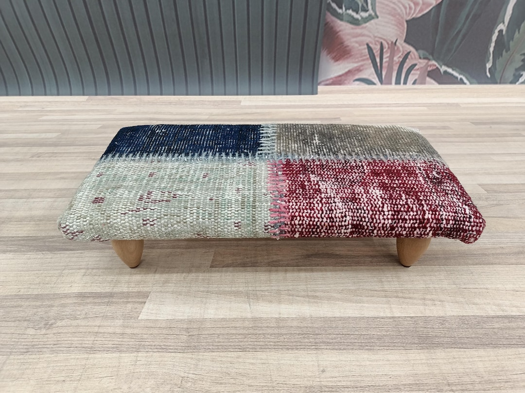 Step Ramp Stool, Footrest Pouf, Saddle Stool, Vintage Rug Stool, Stool ...