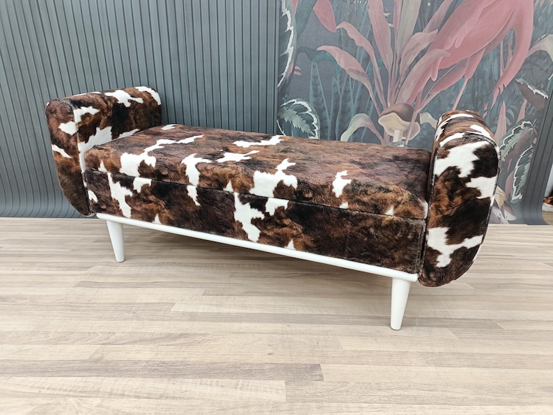 Cowhide Pattern Bench, Space Saving Bench, Fainting Bench, Bench With ...