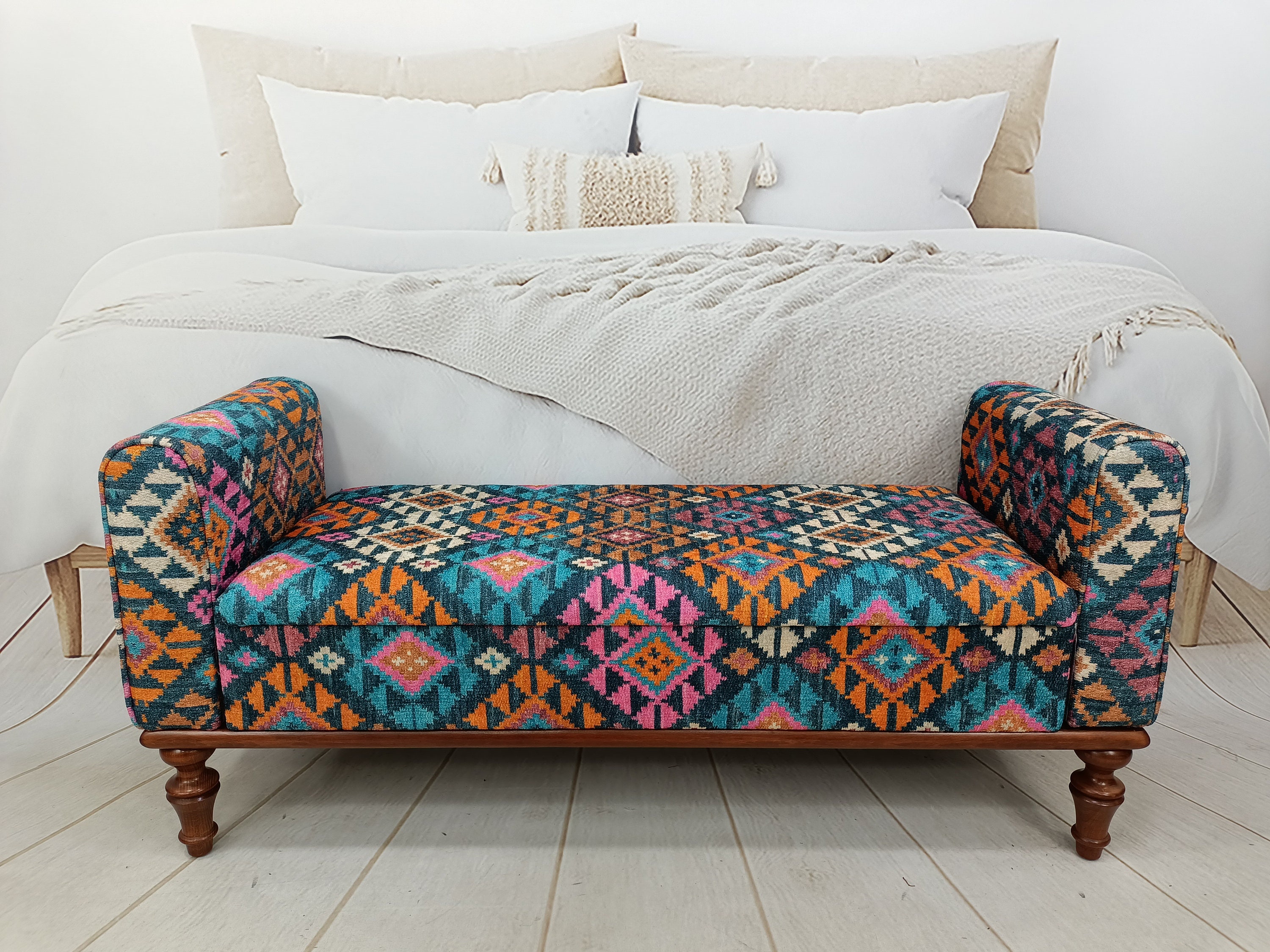 Dressing Room Bench, Armed Storage Bench, Ottoman Bench, Storage Couch ...