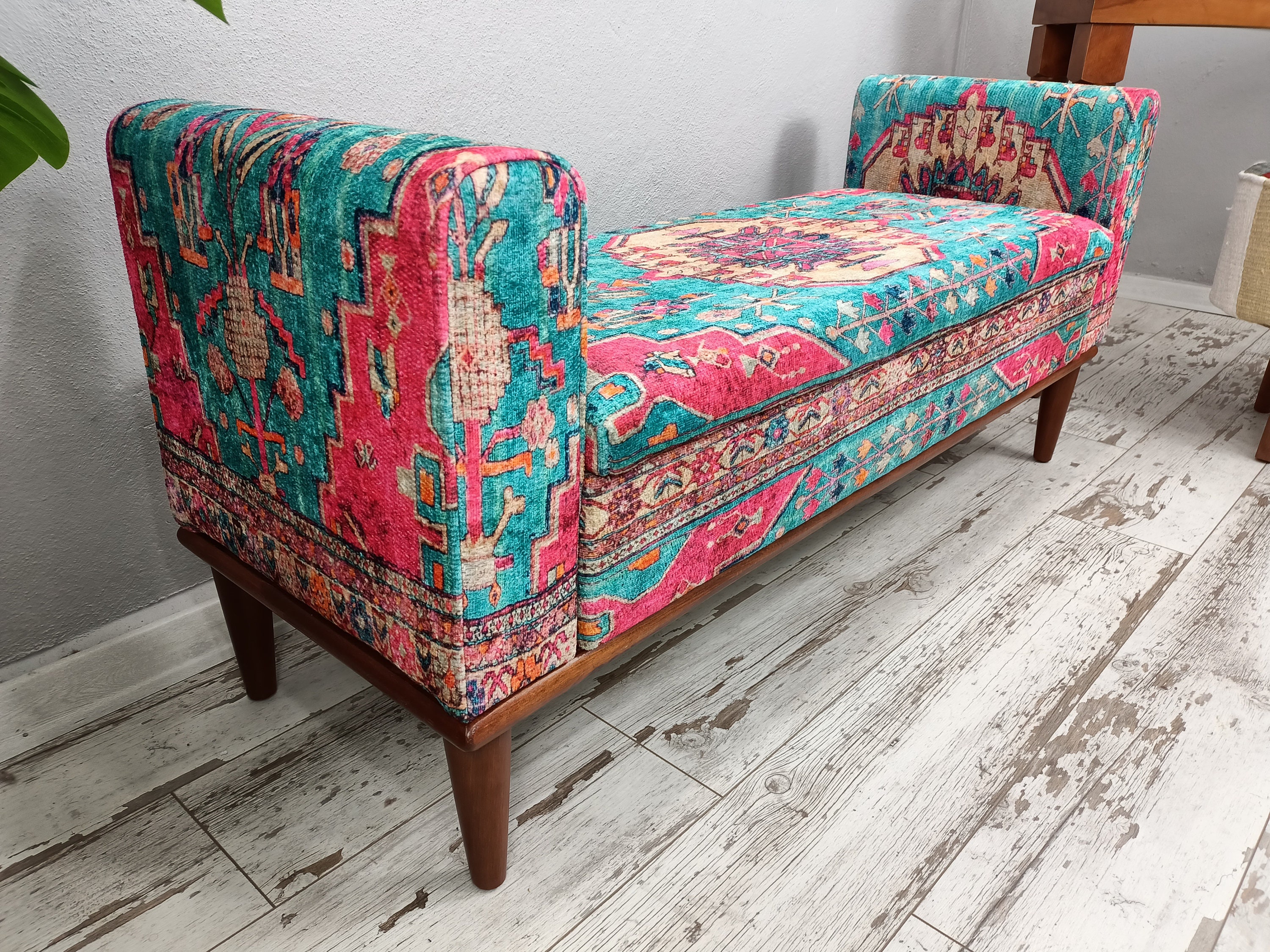 Storage Bench Pink Blue Bench Armed Shoe Bench Dressing - Etsy