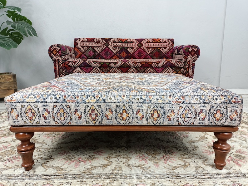 Handmade Wood Table Turkish Rug Ottoman Coffee Table Living - Etsy