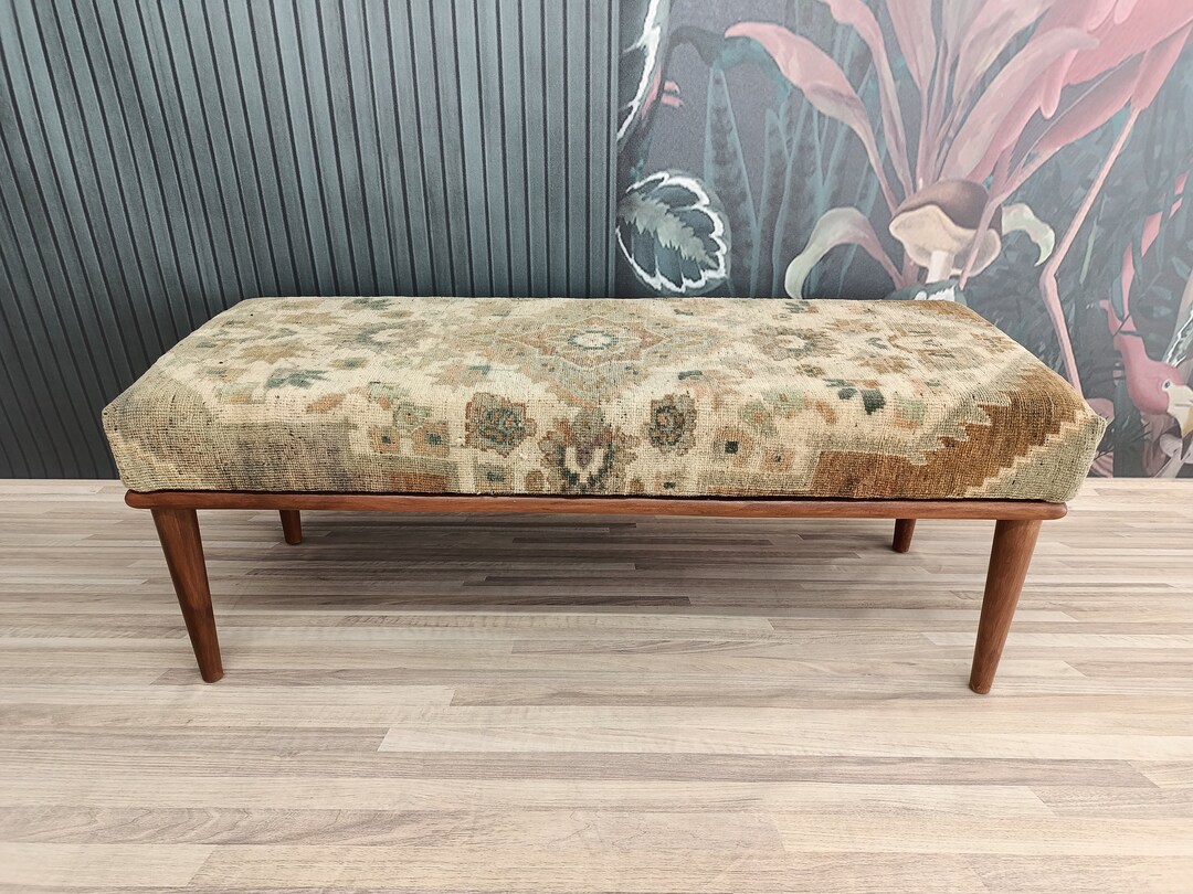 Handmade Bench, Turkish Rug Covered Bench, Hall Bench, Coffee Table ...