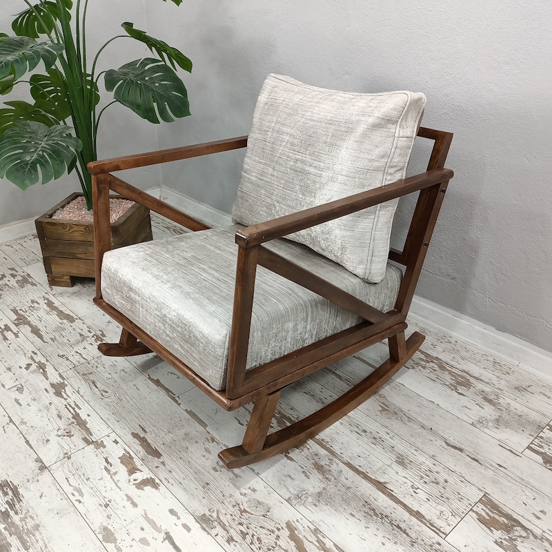 Upholstered Rocking Chair - Etsy UK