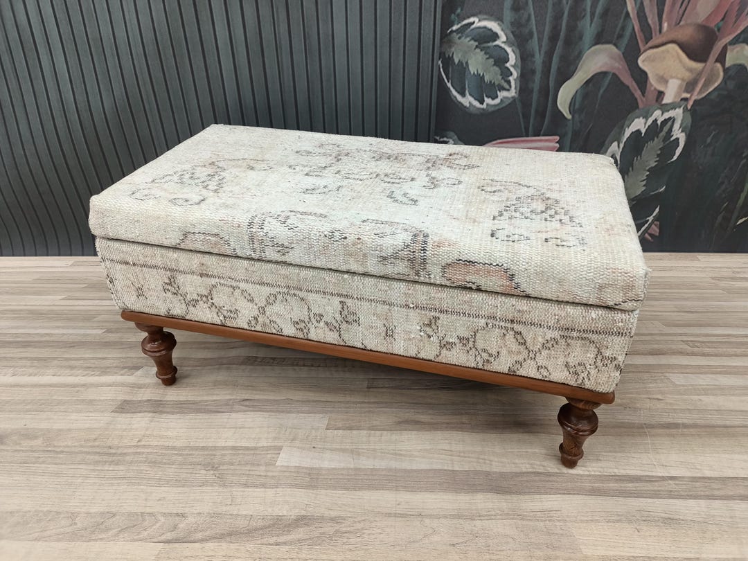 Blanket Chest Bench, Secret Storage Bench, Bedroom Bench, Vintage Rug ...