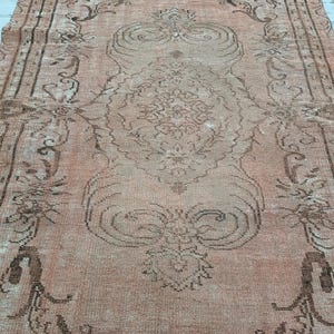 Rust Color Rug, Wool Pile Rug, Eclectic Rug, Oushak Area Rug, Hand ...