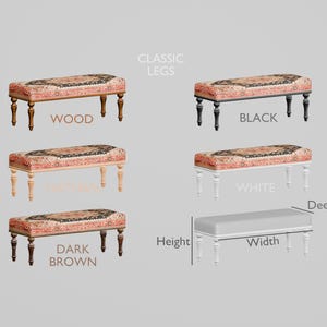 Farmhouse Bench, Vanity Chair, Dressing Bench, Upholstered Bench ...