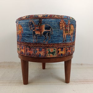 Handmade Ottoman Bench, Horse Pattern, Turkish Footstool - Etsy