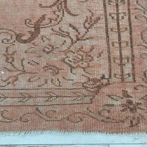 Rust Color Rug, Wool Pile Rug, Eclectic Rug, Oushak Area Rug, Hand ...