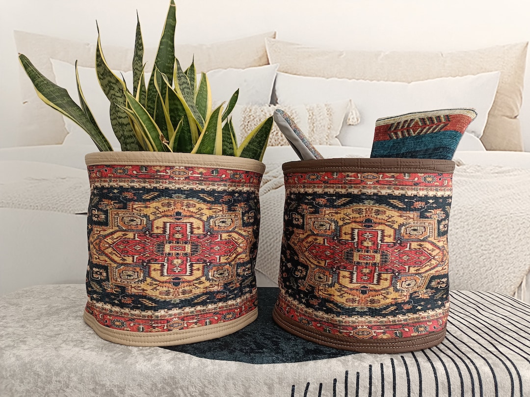 Handmade Basket, Bohemian Planter Bag, Plant Pot Cover, Towel Basket ...