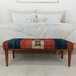 Footstool Bench, Aztec Bench, Farmhouse Decor, Entry Bench, Ottoman ...
