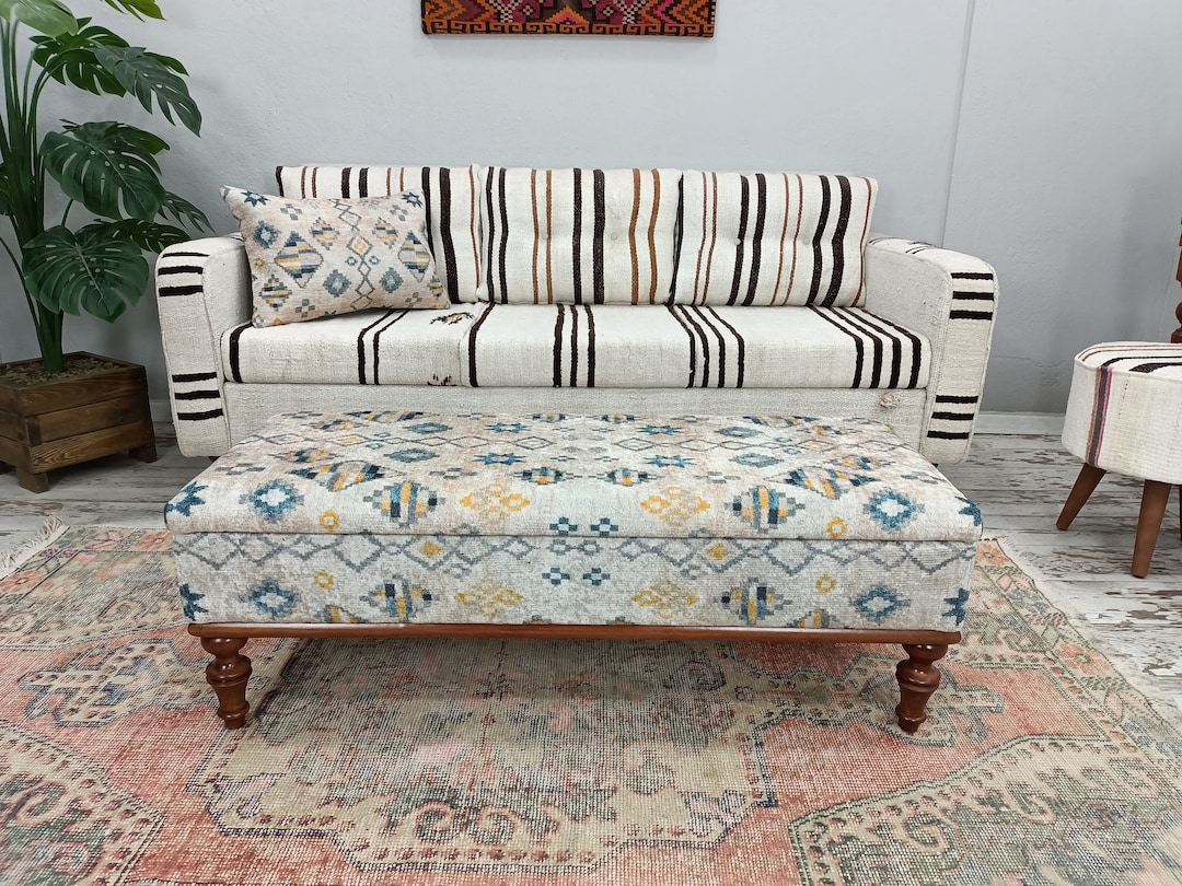 Upholstered Storage, Ottoman Bench, Storage Coffee Table, Side Table ...